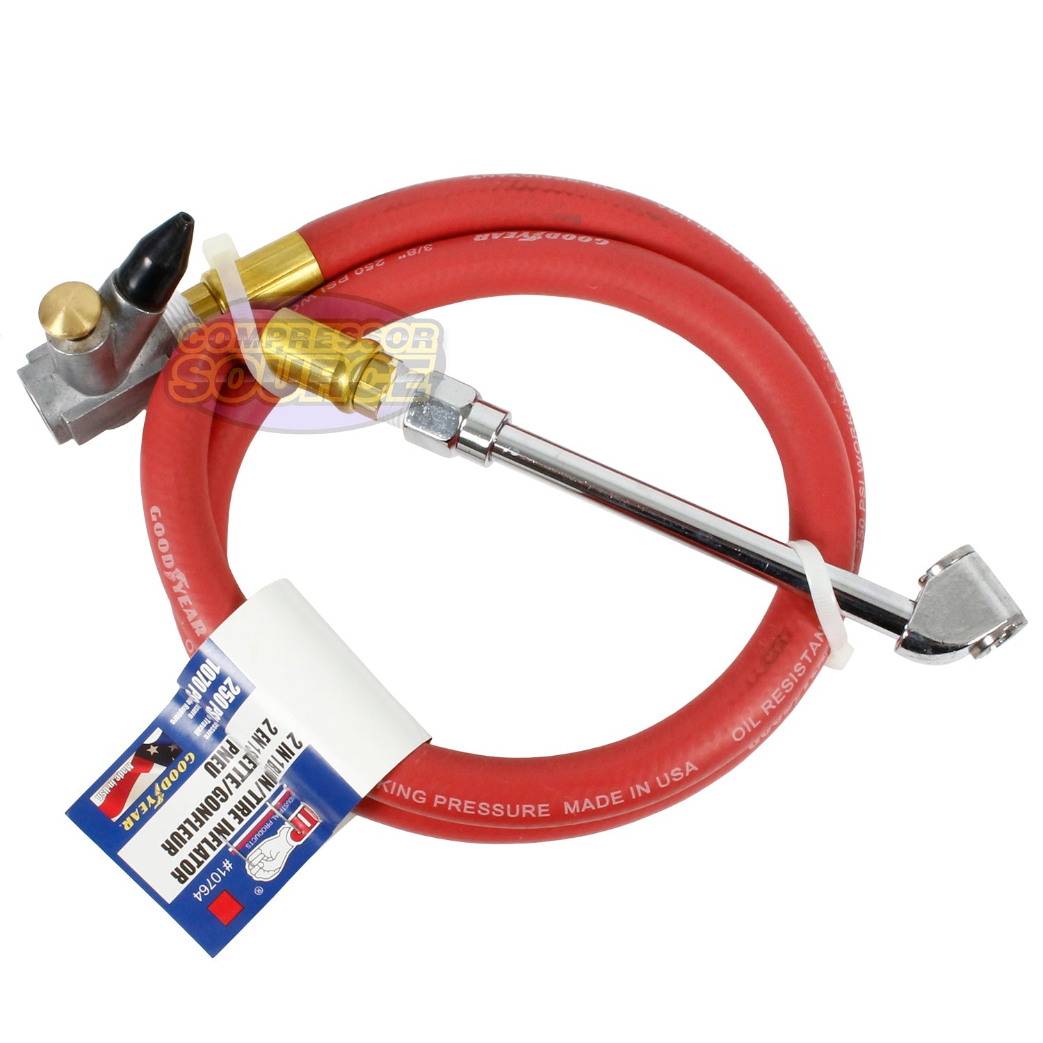Goodyear Grip 2 In 1 3/8" Air Blow Gun & Tire Inflator Solid Brass 250 ...