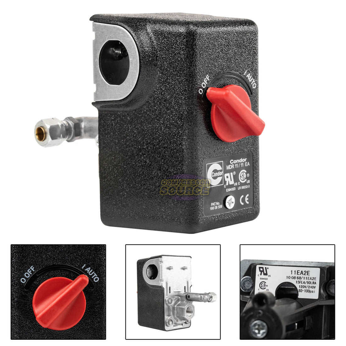 Condor MDR11/11 Pressure Switch 80-100 PSI 1 Port 1/4" FNPT Control ...