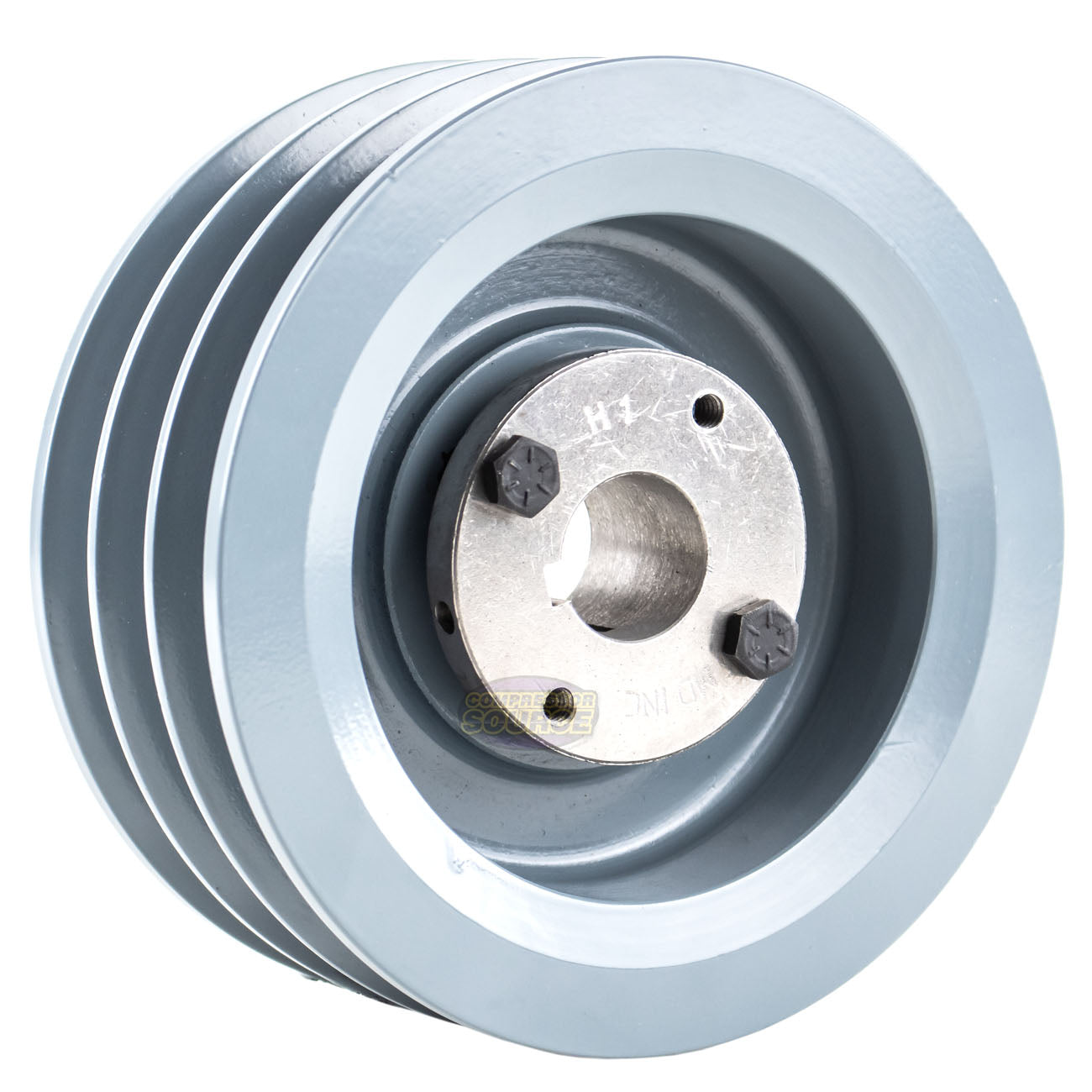 6" Triple Groove Pulley fits B Section V-Belt 5L with 1" Sheave Bushin ...