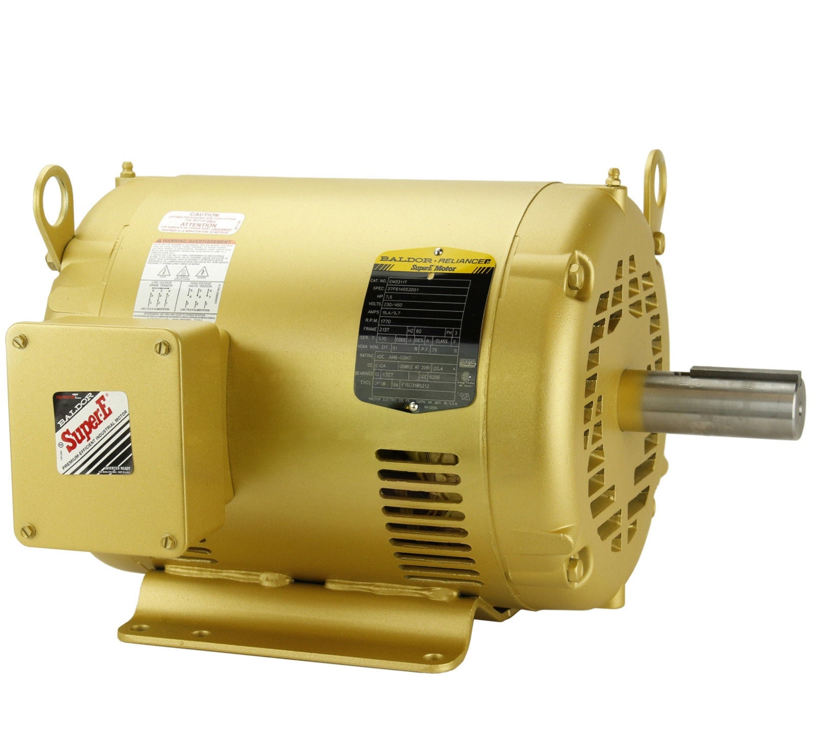 Baldor EM3311T 7.5 HP 3 Phase Motor 1770 RPM 213T | Compressor Source