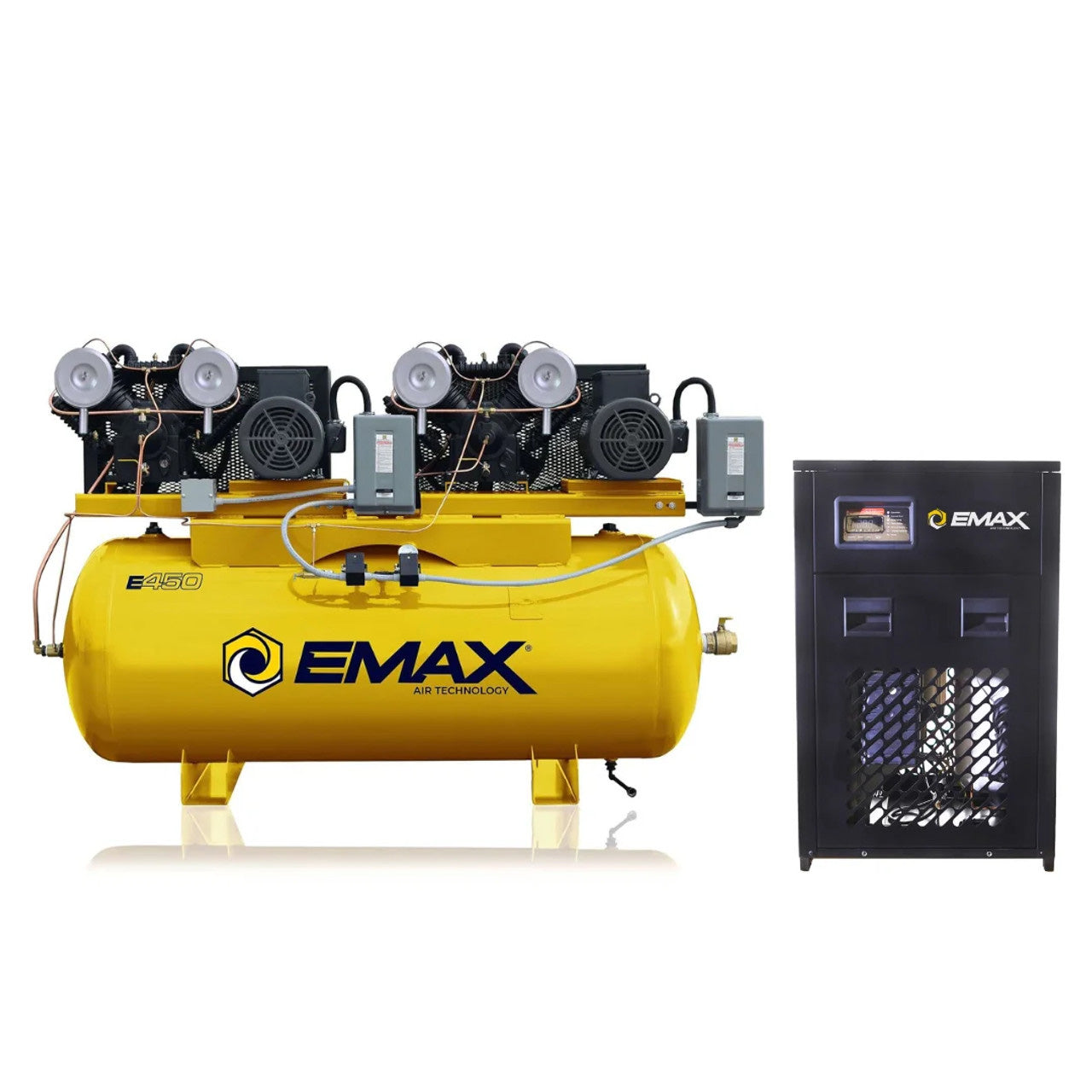 EMAX 20 HP 3 Phase 120 Gallon Duplex Tank Silent Air Integral Dryer 20 ...