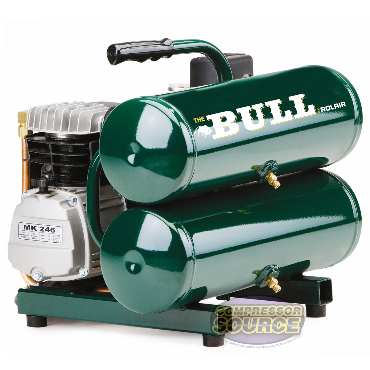 Rolair FC2002 Hand Carry Portable 2 HP Dual Tank Air Compressor Single ...