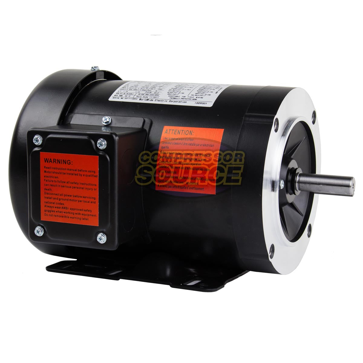 2 HP 3 Phase Electric Motor 3500 RPM 56HC Frame TEFC | NATE2-36-56CB ...