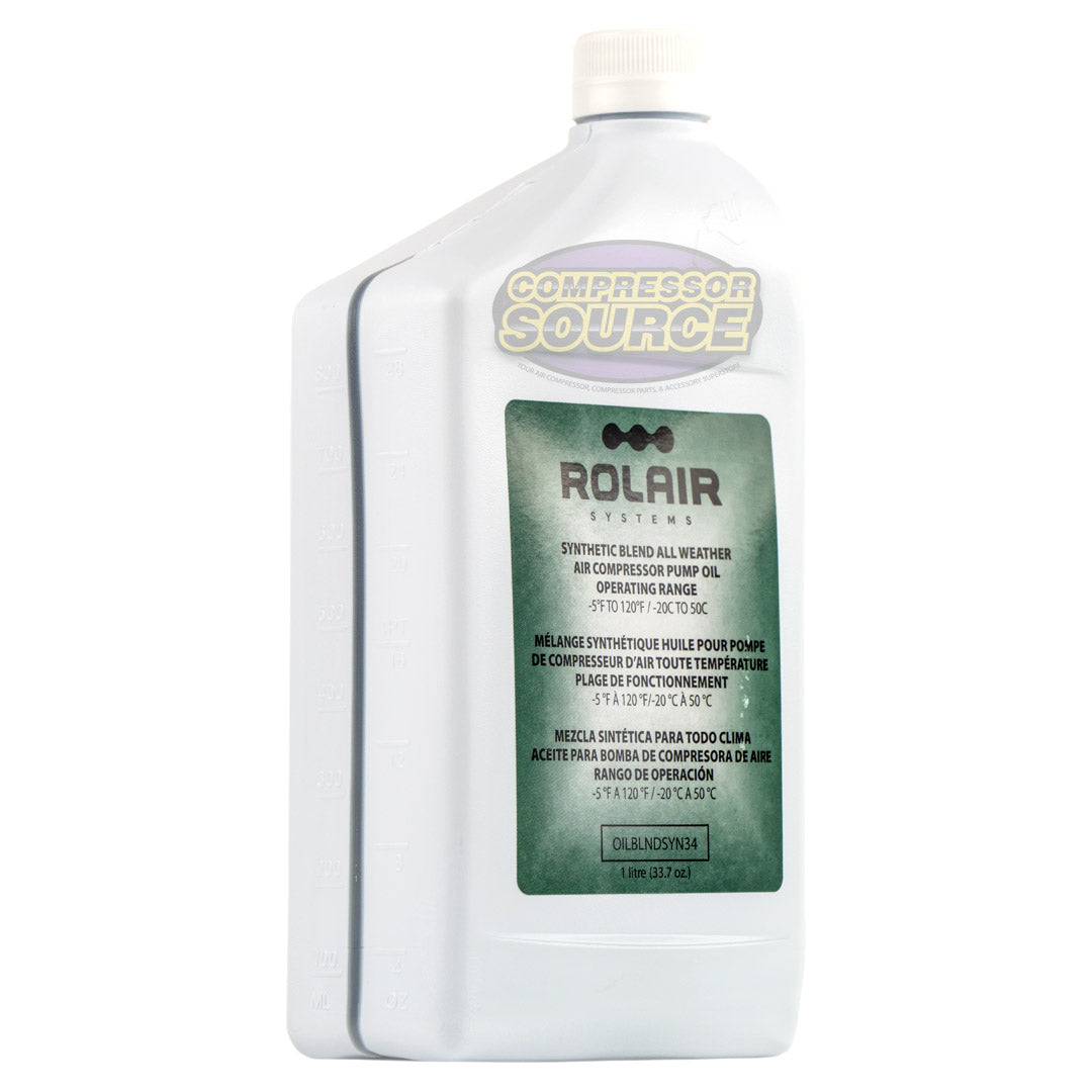 Rolair Air Compressor Pump Oil All Weather Synthetic Blend Lubricant 1 ...