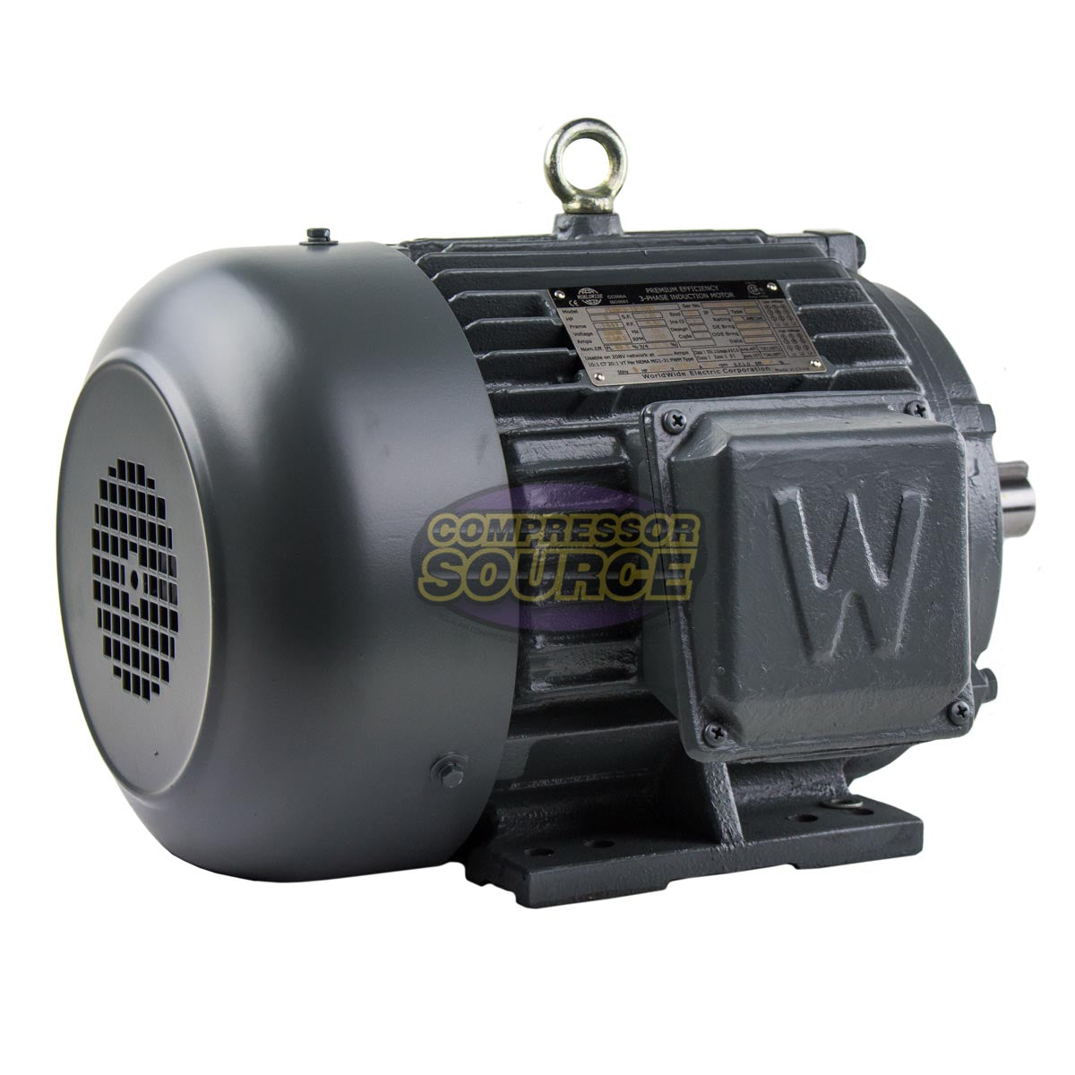 5 HP 3 Phase Motor 1755 RPM 184T Frame TEFC | PEWWE5-18-184T ...