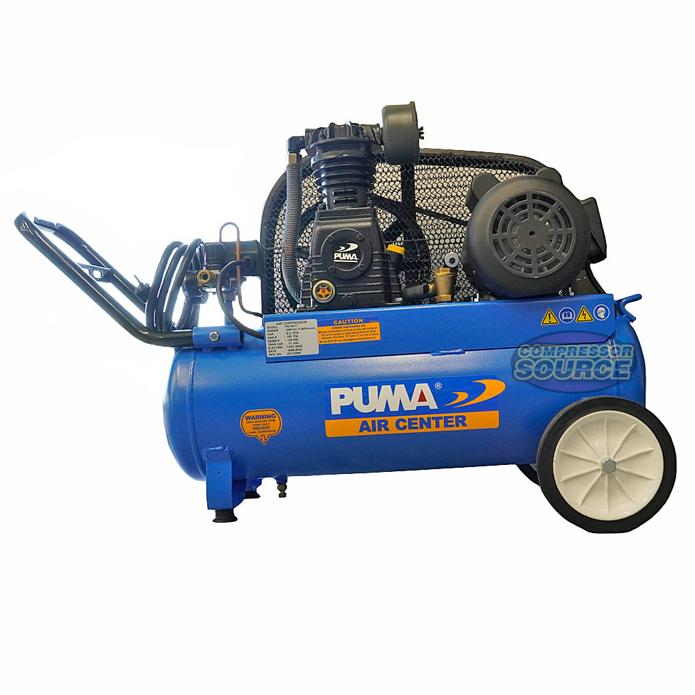 3 HP 11 Gallon 6 CFM @ 135 PSI Portable Air Compressor 1 Stage Puma PK ...