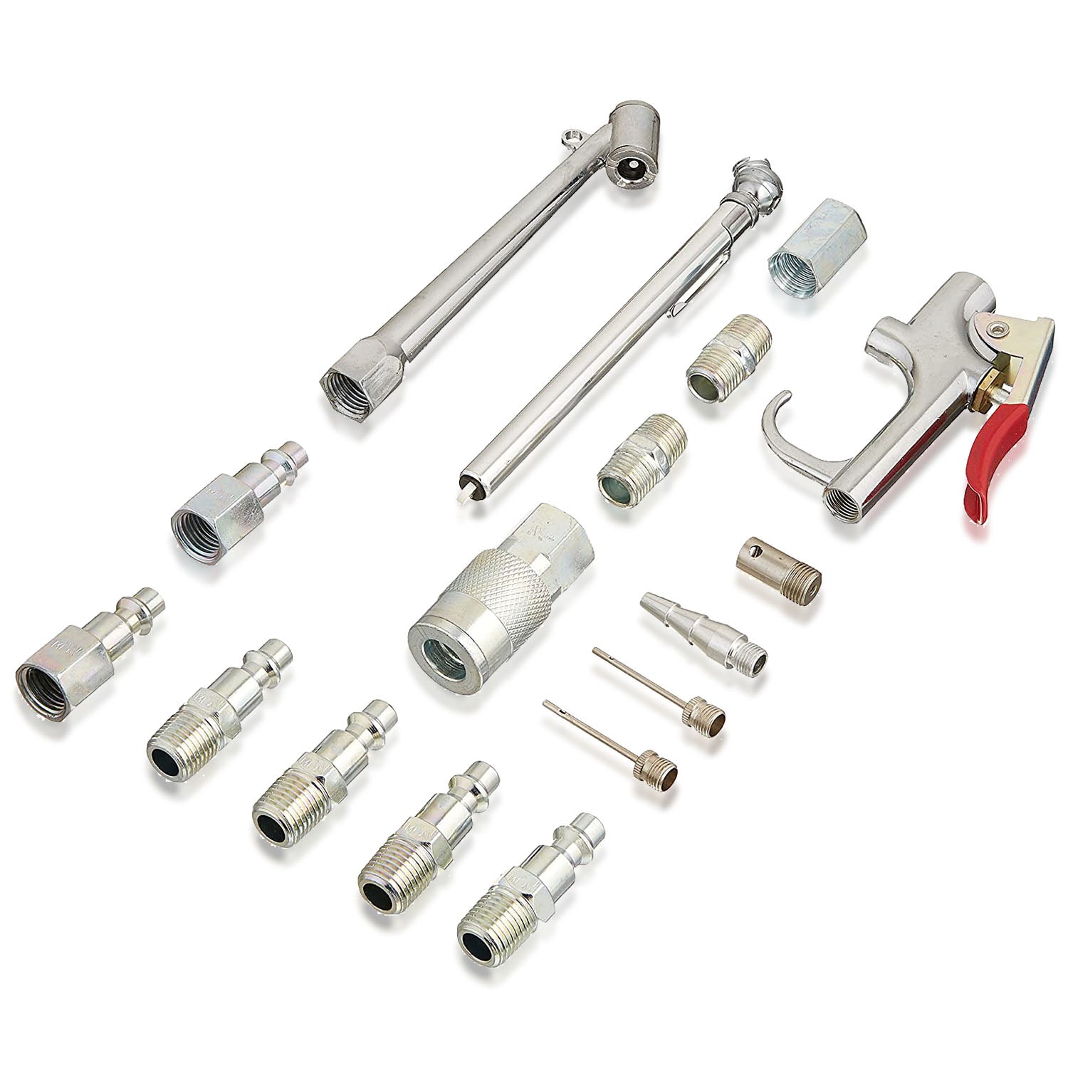 17 Piece Blow Gun Kit with Couplers and Plugs Milton M-Style Exelair E ...